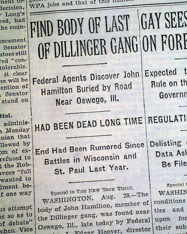 The life (and death) of John Dillinger’s Red Hamilton. Part II – Alan E ...
